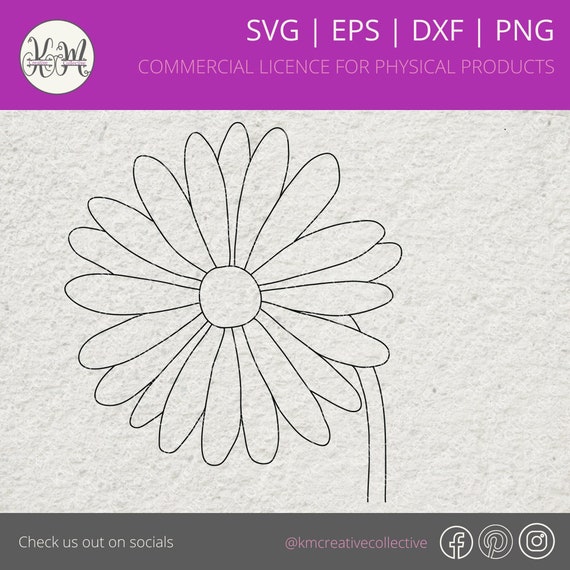 Daisy SVG Hand Drawn SVG Daisy Outline SVG Flower Svg | Etsy Canada