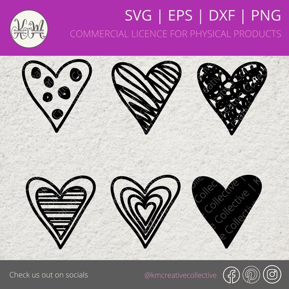 Heart Clipart SVG Hand Drawn Heart SVG Heart SVG - Etsy
