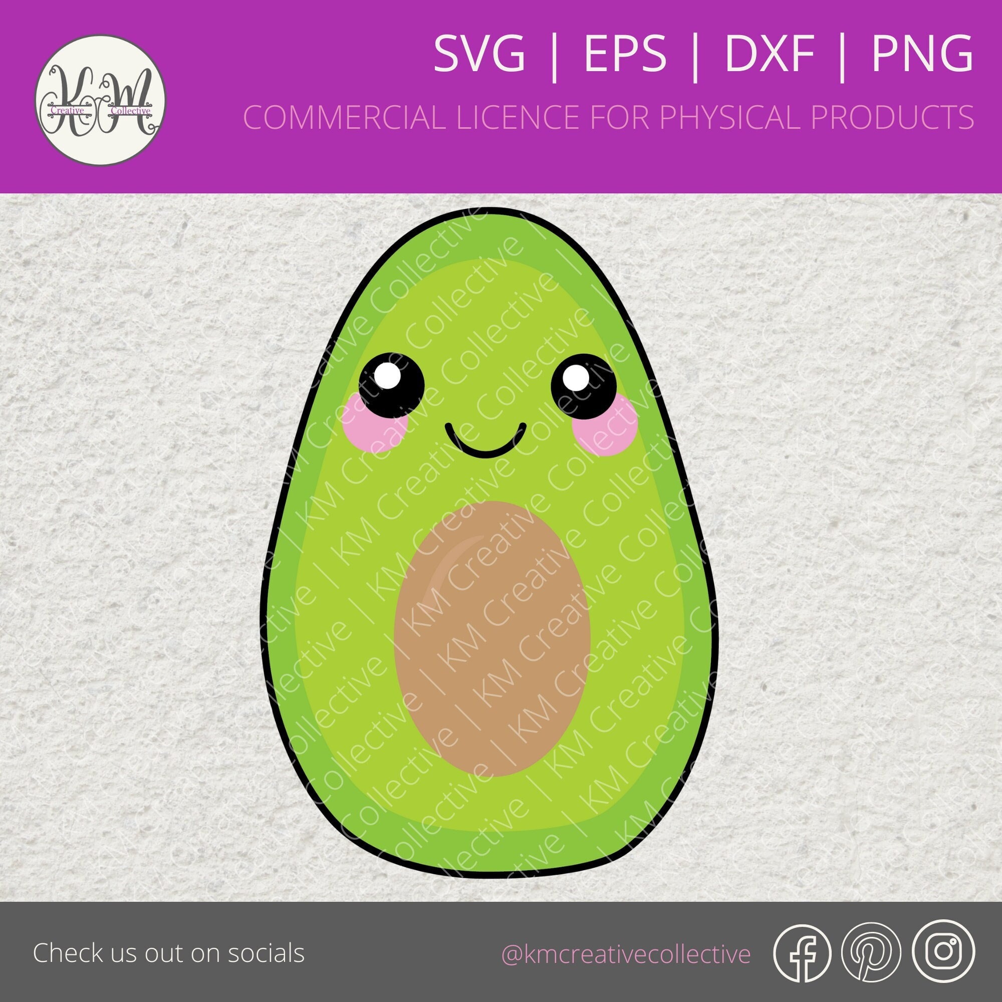 Avocado SVG File | Avocado Cute SVG | Kawaii Avocado Cut File | Avocado ...