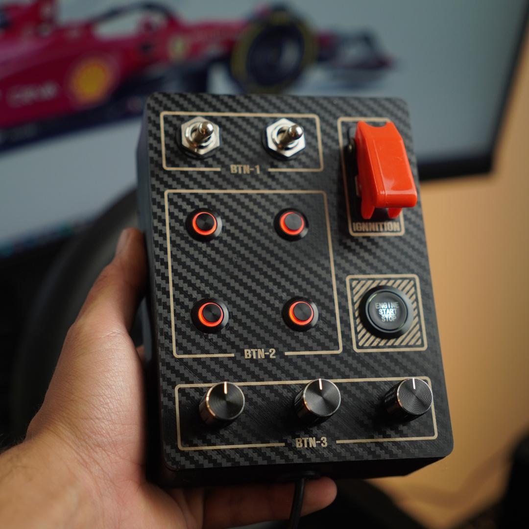 Simracing Flight Sim Button Box 17 Function LED Safety Switch Switch ...