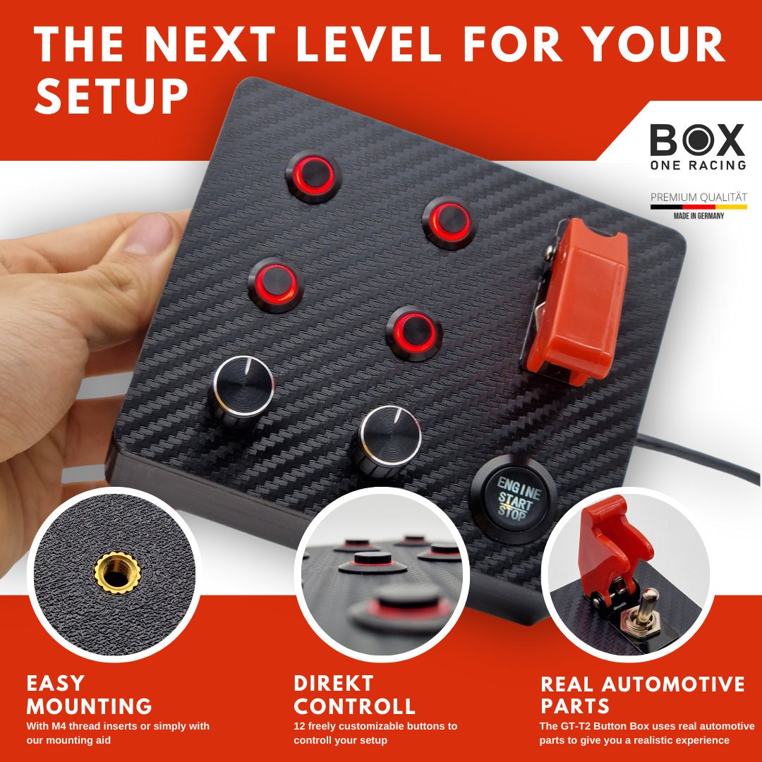 LED Button Box Sim Racing Desk Clamp Encoder Start/stop Momentaty ...