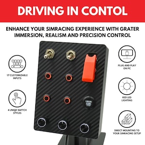 Button Box Sim Racing Start Engine Rotary Encoders Momentary Switches ...