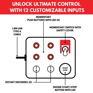 Button Box Sim Racing USB Desk Clamp Encoder Start/stop Momentaty ...