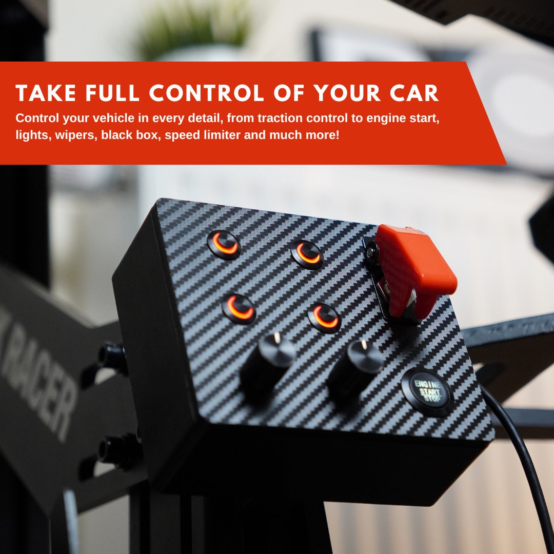 LED Button Box Sim Racing Desk Clamp Encoder Start/stop Momentaty Safety Switch 12 Function PC ...