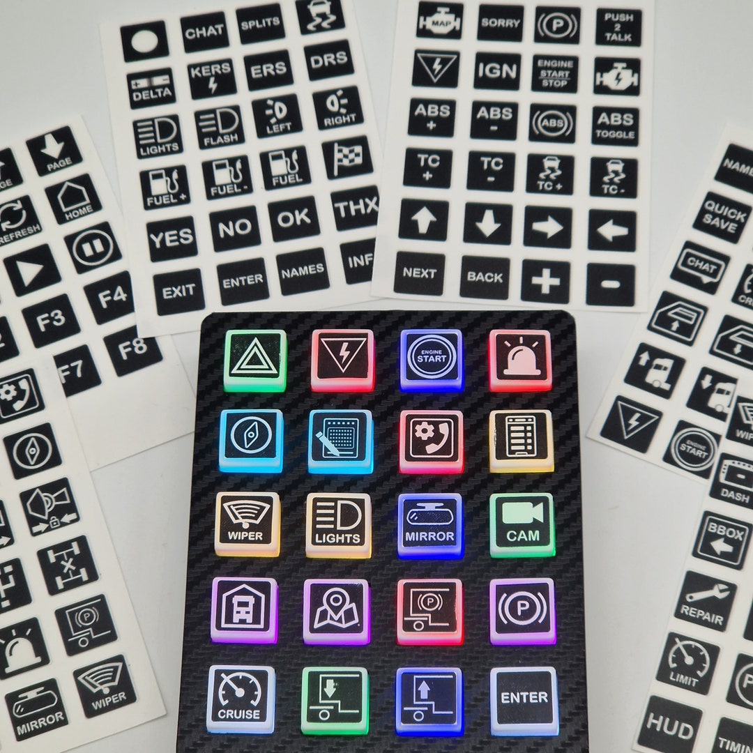 Simracing and Euro Truck ICON Sticker Sheet | Light Pass Through | for ...