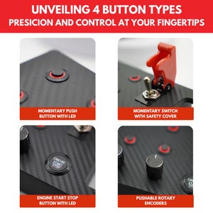 Button Box Sim Racing Start Engine Rotary Encoders Momentary Switches ...