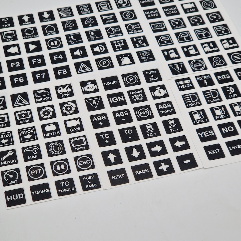 Simracing and Euro Truck ICON Sticker Sheet Light Pass Through for ...