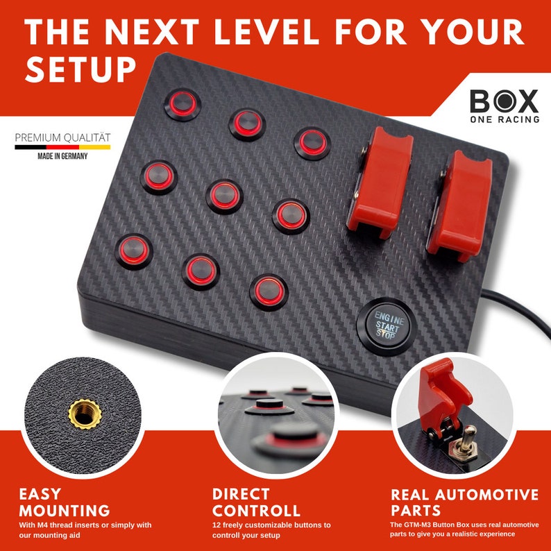 Button Box Sim Racing Desk Clamp Start/stop Button Safety Switch ...