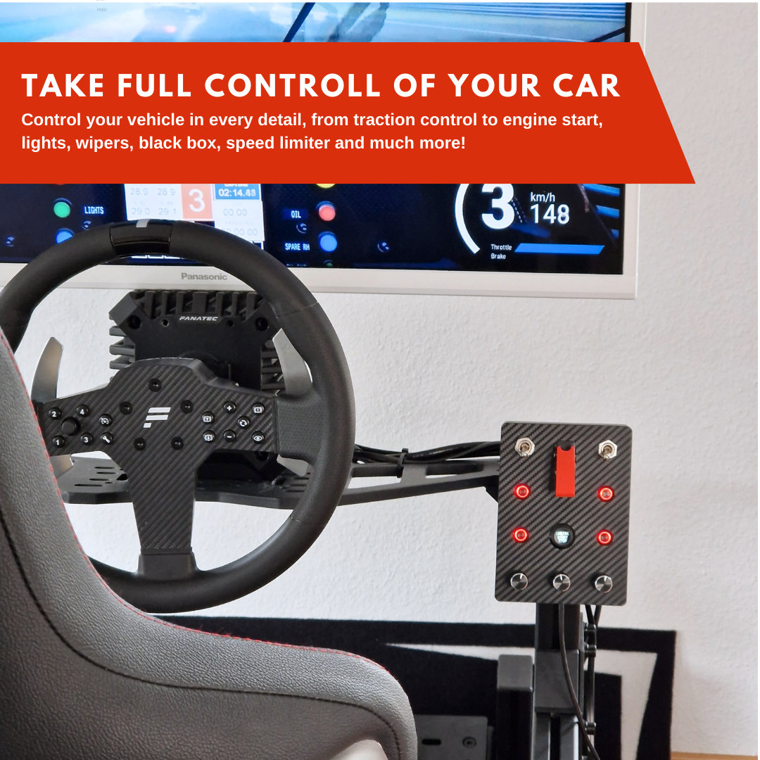 Simracing Flight Sim Button Box 17 Function LED Safety Switch Switch ...