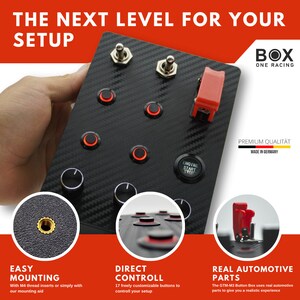 Simracing Flight Sim Button Box 17 Function LED Safety Switch Switch ...