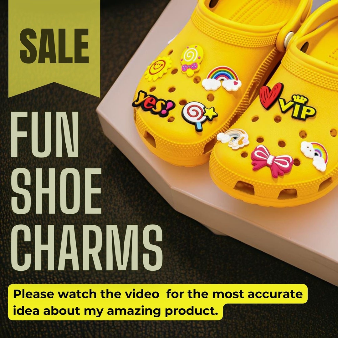 50 Pcs Random Positive Colorful Croc Charms Premium Silicon Colorful ...