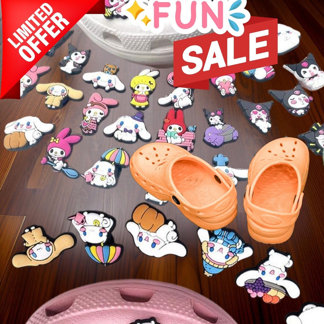 Cute Kawaii Kuromi & Melody Croc Jibbitz Kids Animated Shoe Charms ...