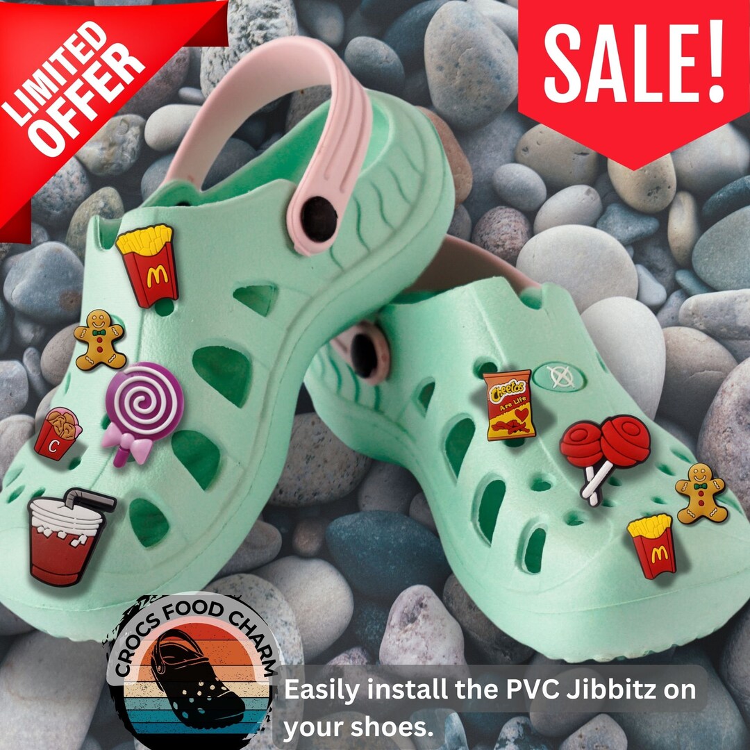 Foodie Burger Fries Crocs Jibbitz Young Adults Shoe Accessories Croc ...