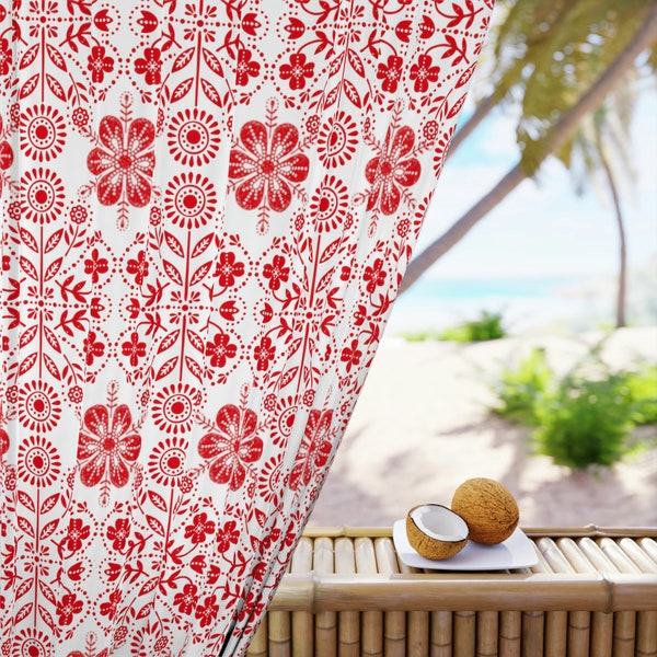 Red Curtains - Etsy