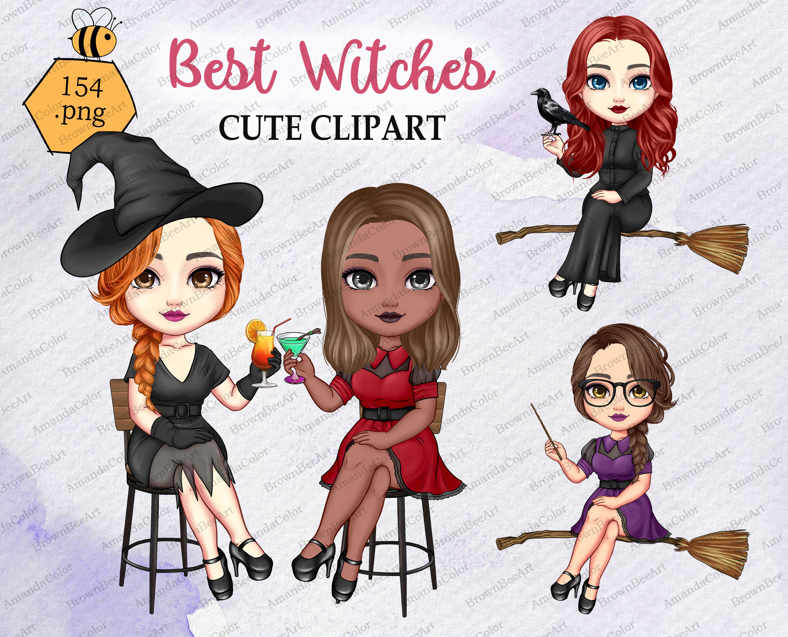 Cute Clipart Best Witches Clipart Witch Girl Clipart Best - Etsy Canada