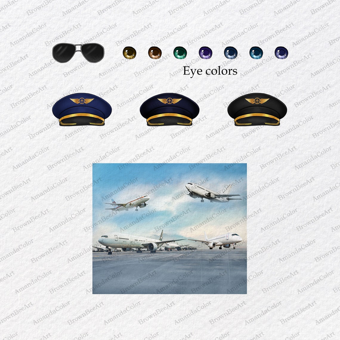 Pilot Clipart Cute Clipart Airport Clipart Airplane - Etsy