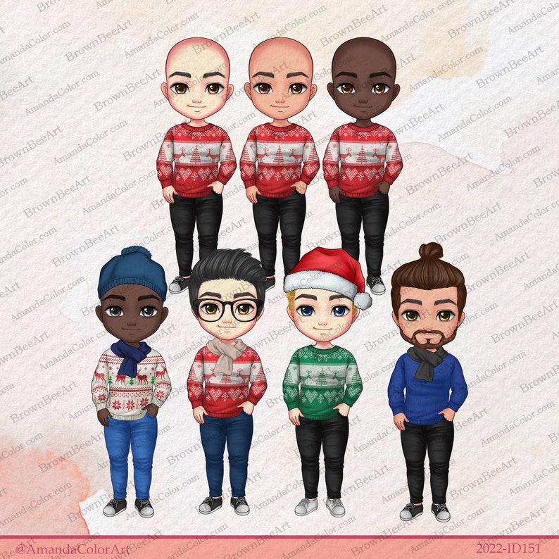 Cute Clipart Male Clipart Man Clipart Winter Clipart - Etsy