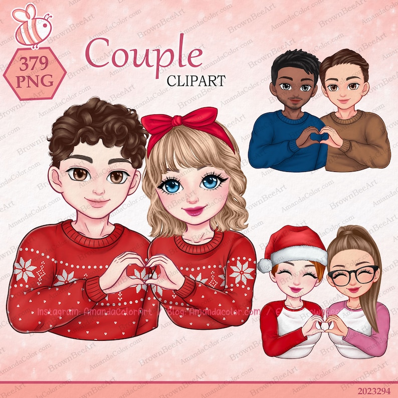 Couple Clipart: Christmas Heart Hands PNG File - Etsy