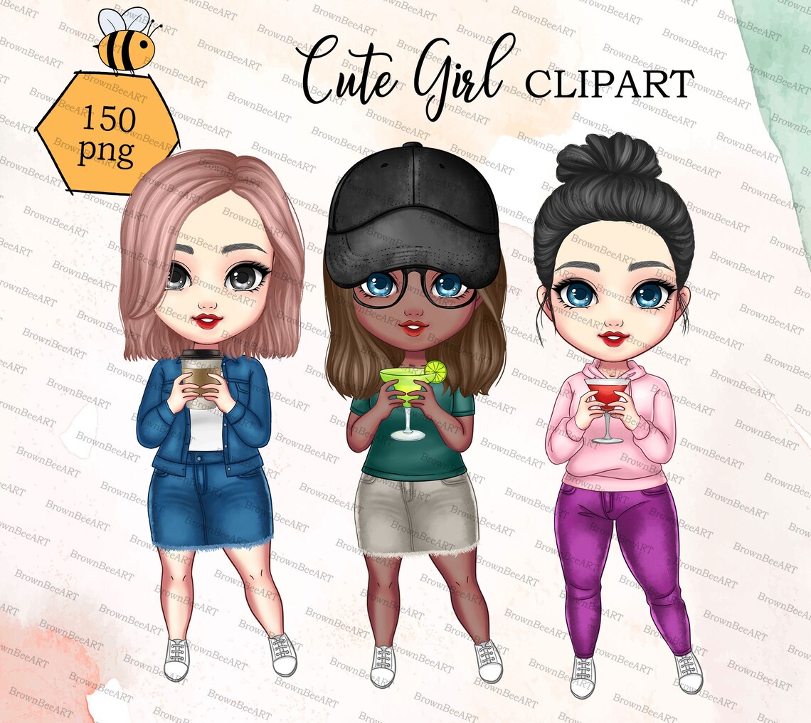 Cute Girl Clipart Best Friend Clipart Sister Clipart Bestie - Etsy Canada