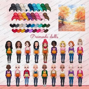 Autumn Girl Clipart, Pumpkin Clipart, Halloween Clipart, Best Friends ...