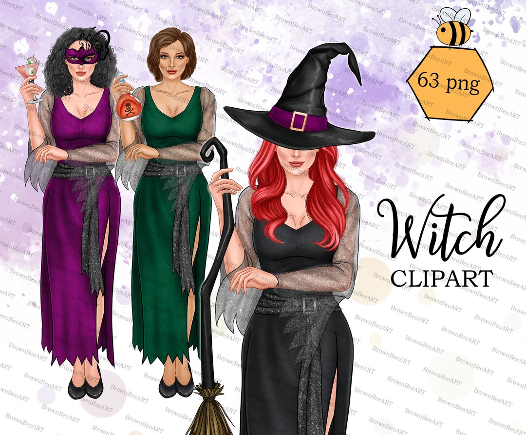 Witch Clipart Witch PNG Halloween Clipart Halloween Custom - Etsy