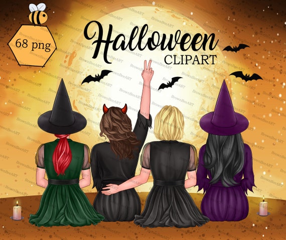 Halloween Witch Clipart Halloween Custom Witches Clipart - Etsy