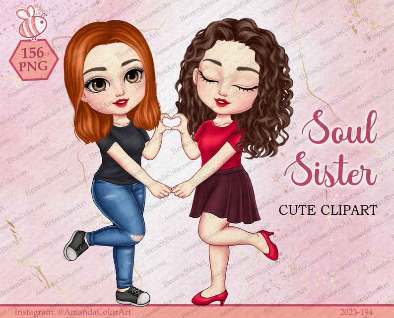 Soul Sister Clipart Cute Clipart Best Friend Clipart Sister - Etsy