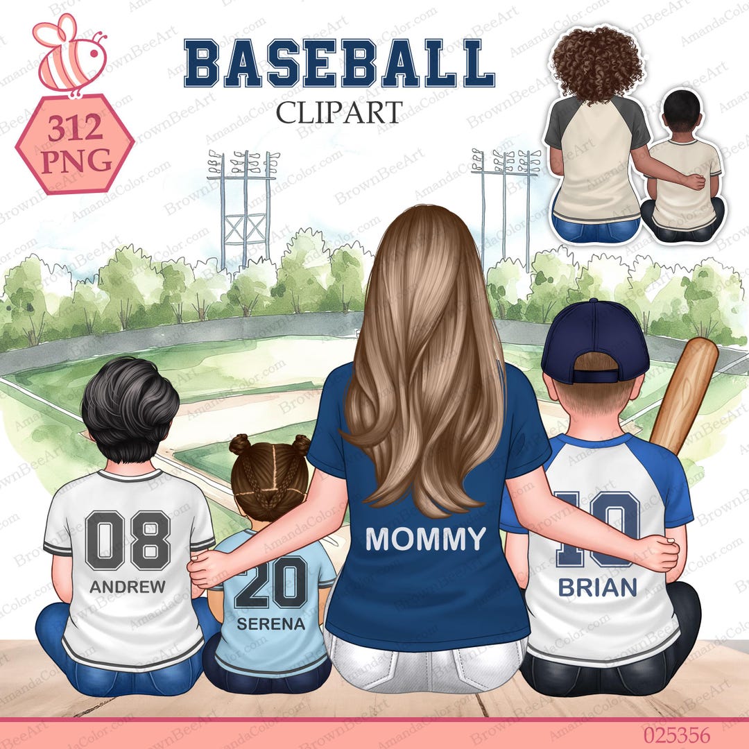Baseball Mom Clipart: Family Sports PNG (digital Download) - Etsy
