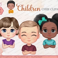 Children Clipart, Boys Chibi Cute, Kids Clipart, Children Boy Clipart ...