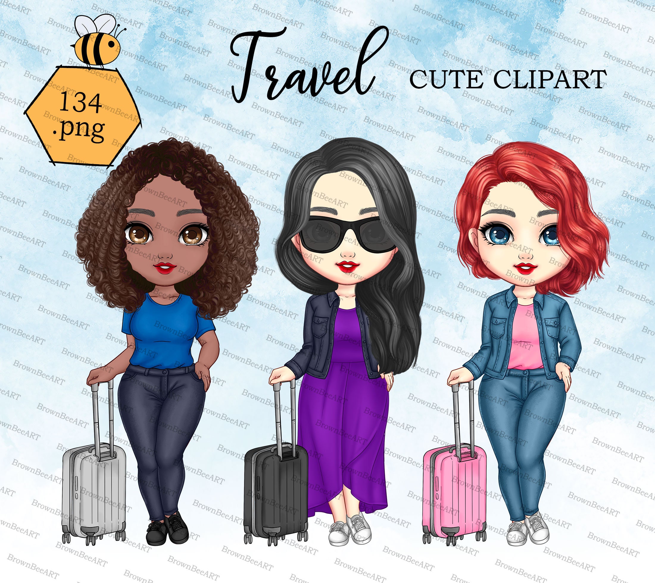 Girls Vacation Clip Art
