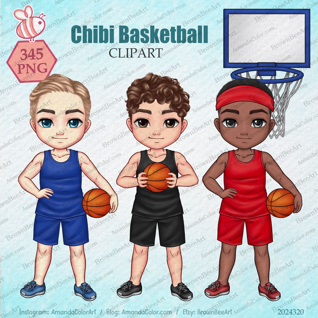Basketball Boy Chibi Clipart: Sport Friends (digital Download) - Etsy