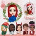 Cute Clipart, Christmas Girls Clipart, Winter Clipart, Bestie Clipart ...