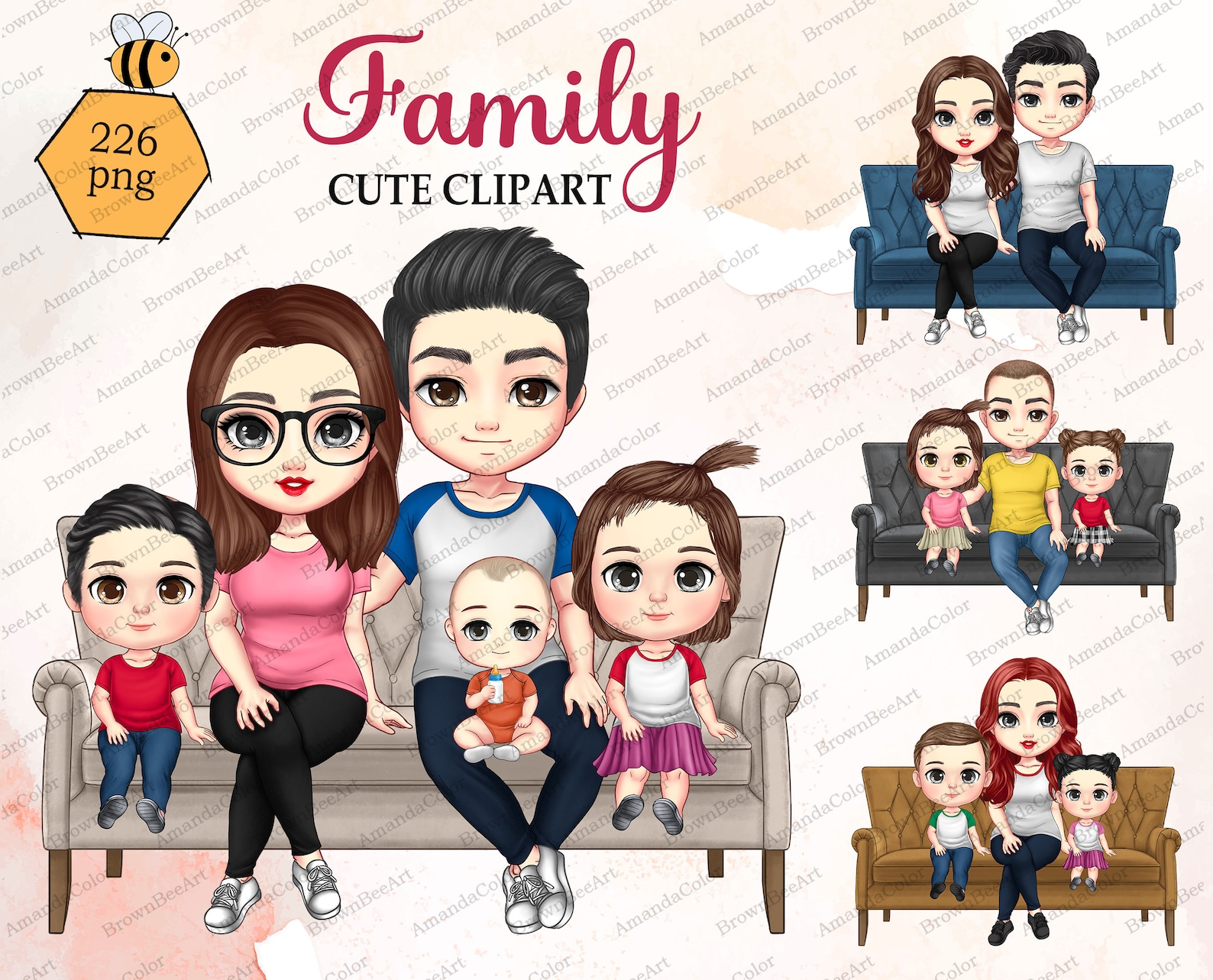 Cute Clipart Family Clipart Couple Clipart Father Mother - Etsy
