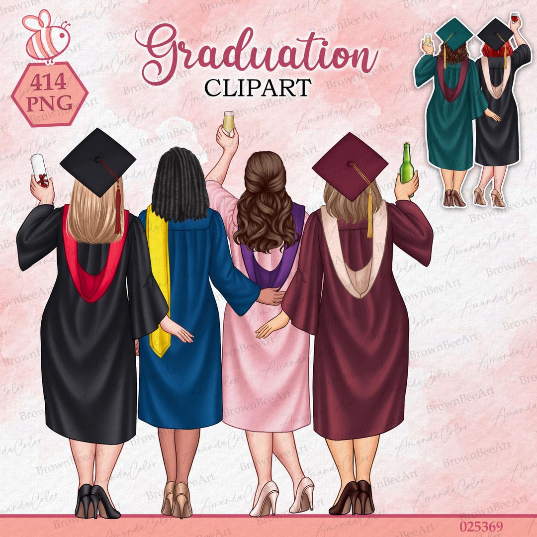 Graduation Girls Clipart, Students Clipart, Congratulations Clipart ...