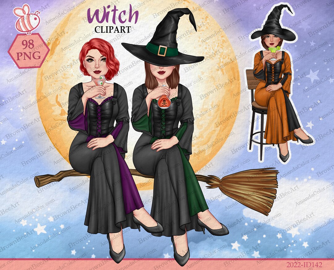 Witch Clipart, Witches Clipart , Halloween Witch Clipart, Halloween ...