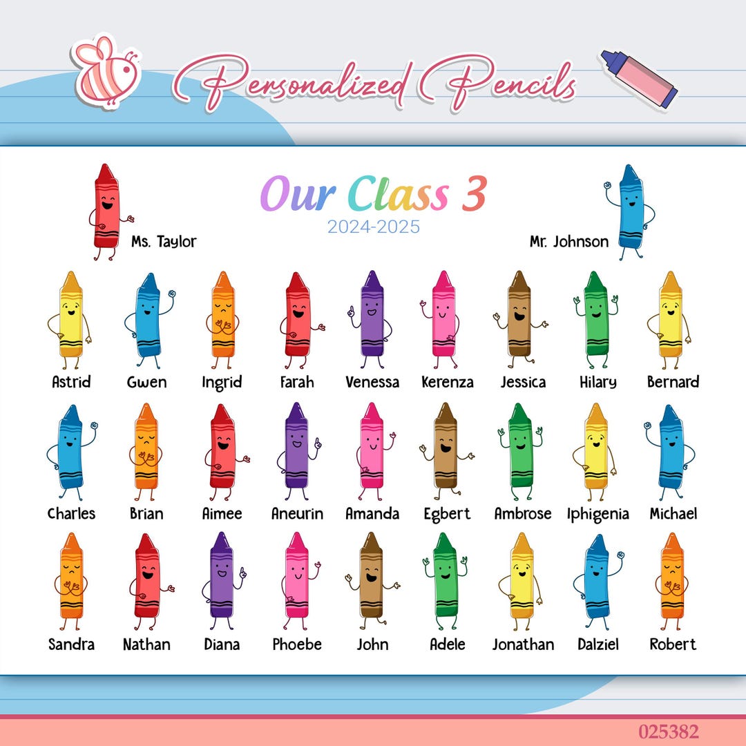 Personalized End of Year Class Gift, Crayon Student Print, Digital ...