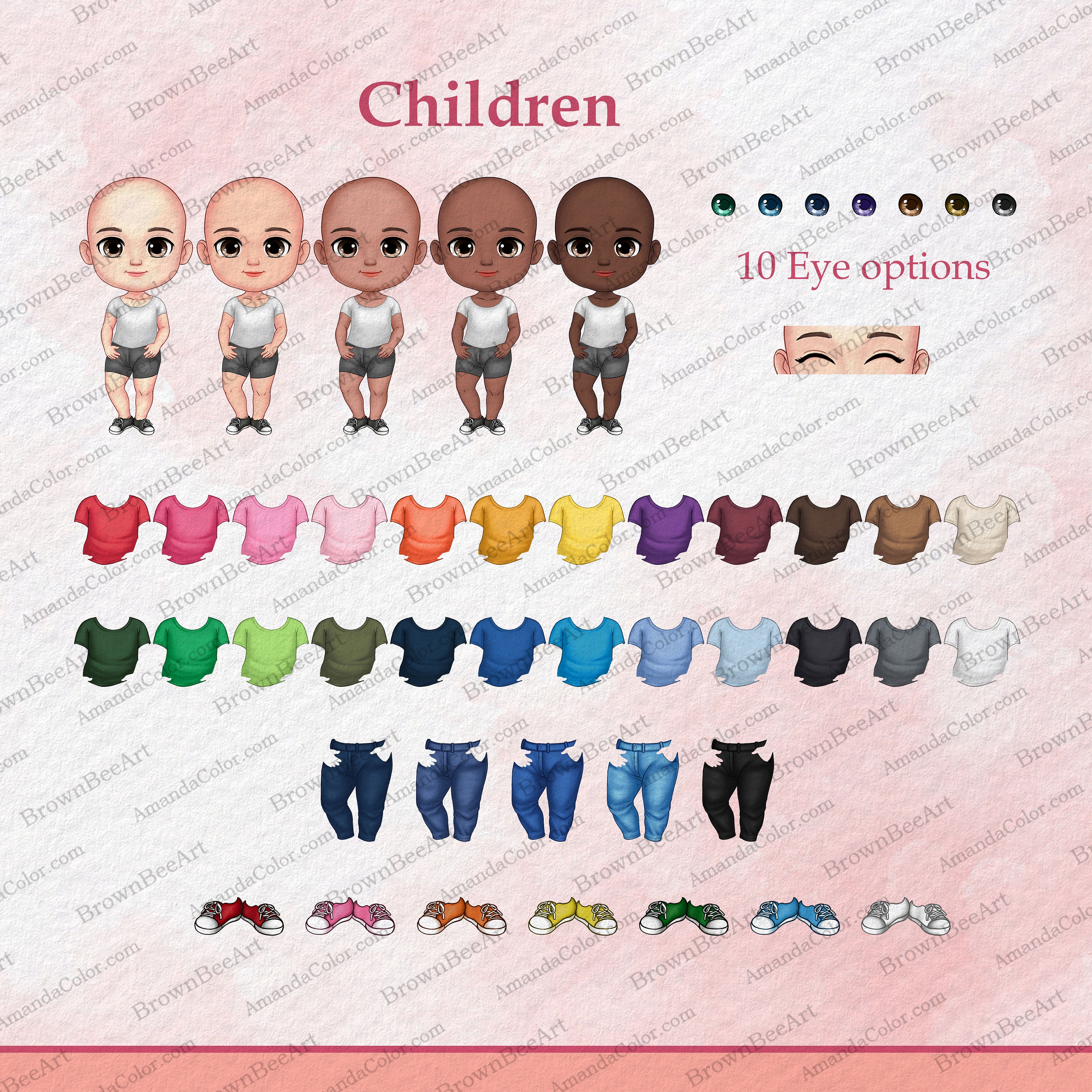 Chibi Family Clipart: Personalized PNG Graphics (digital Download) - Etsy