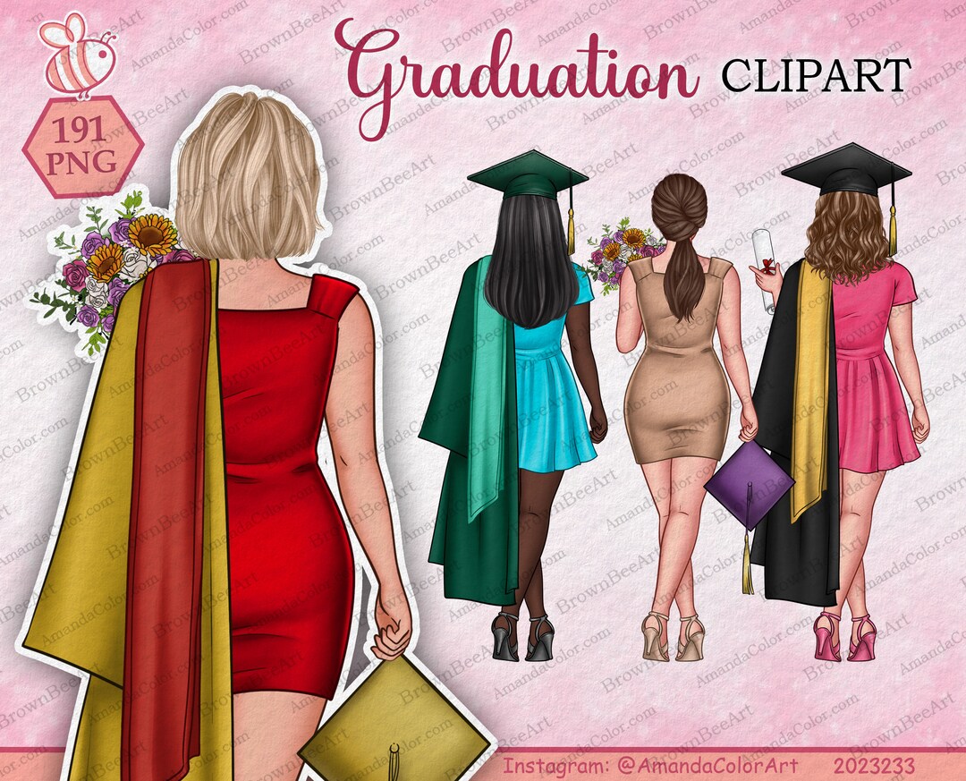 Graduation Girls Clipart, Graduation Png, Best Friend Custom Clipart ...