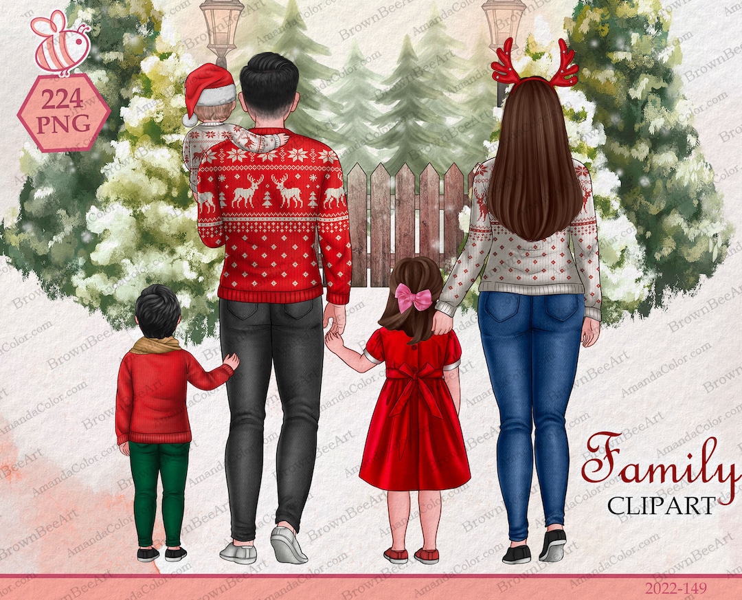 Christmas Family Clipart, Lovely Family Clipart, Merry Christmas ...