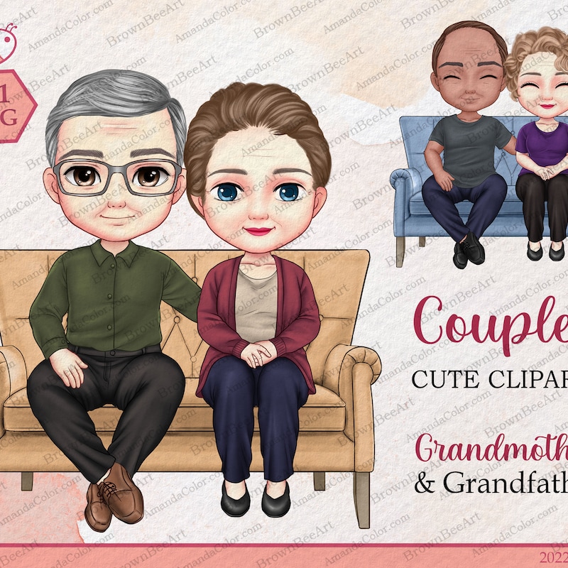Oma und opa clipart - Etsy.de