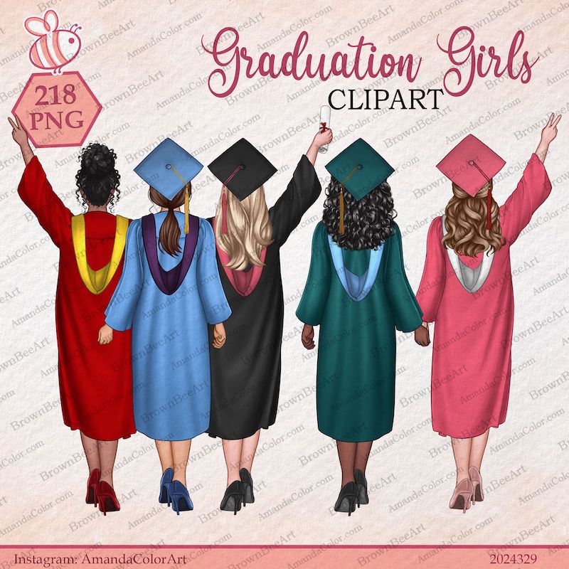 Graduation Girl Clipart - Etsy