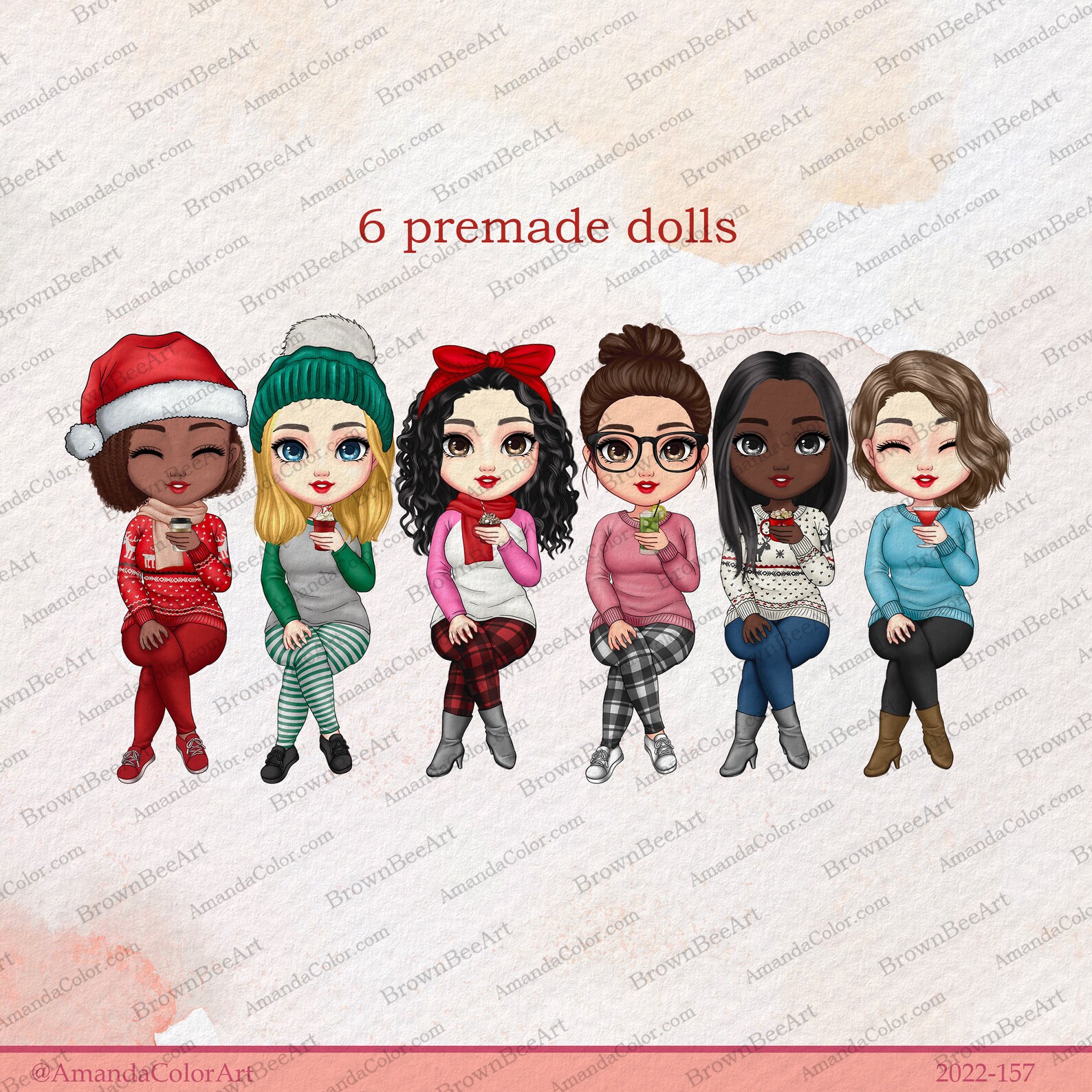 Christmas Friends Clipart Merry Christmas Christmas Girl - Etsy