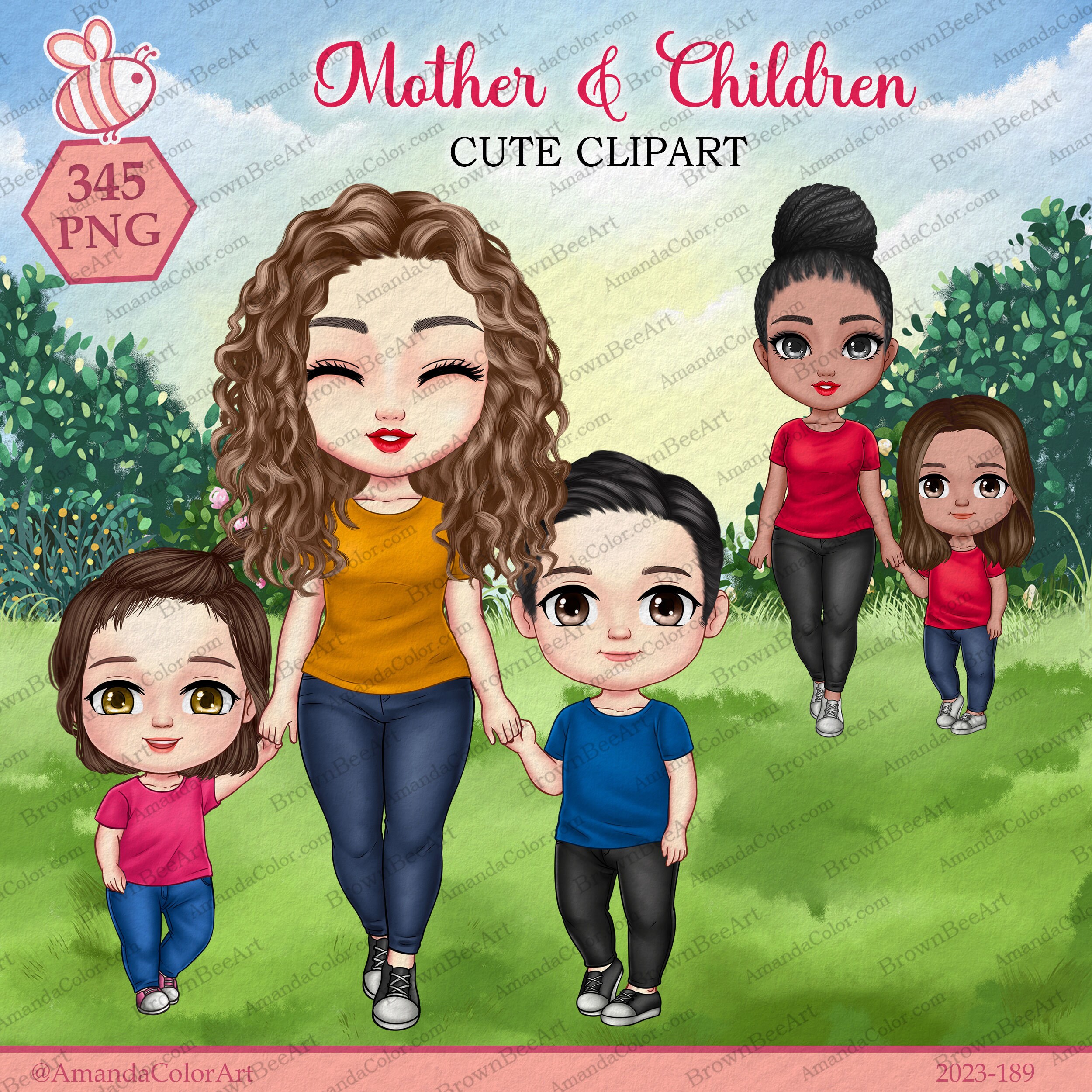 Mother And Children Clipart