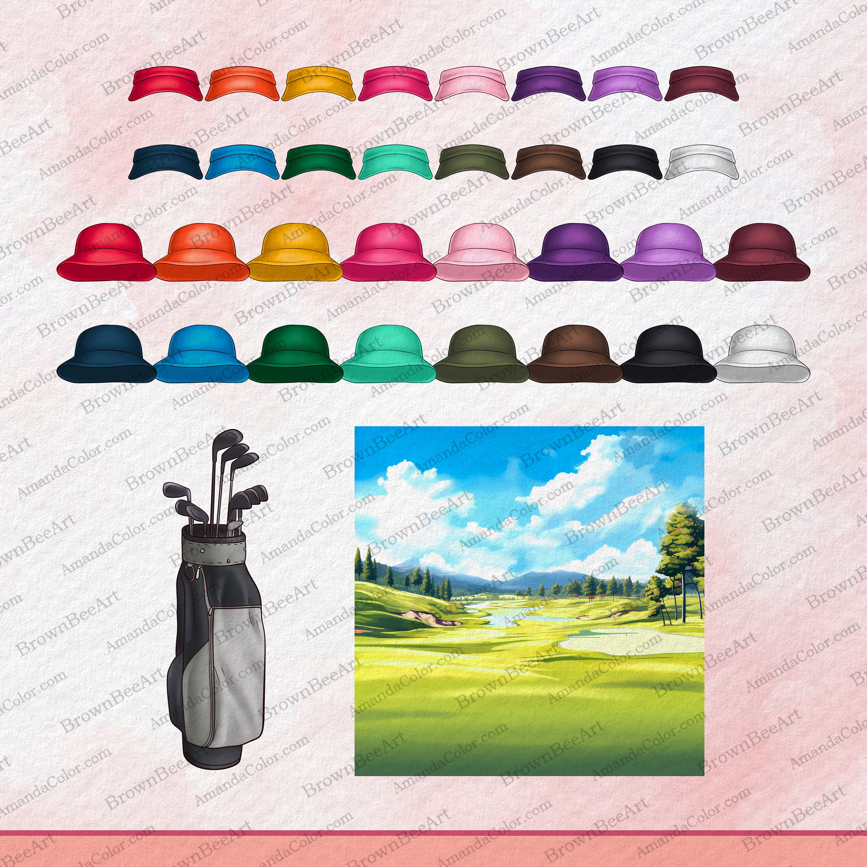 Golf Girl Chibi Clipart: Sports Graphics (PNG) - Etsy