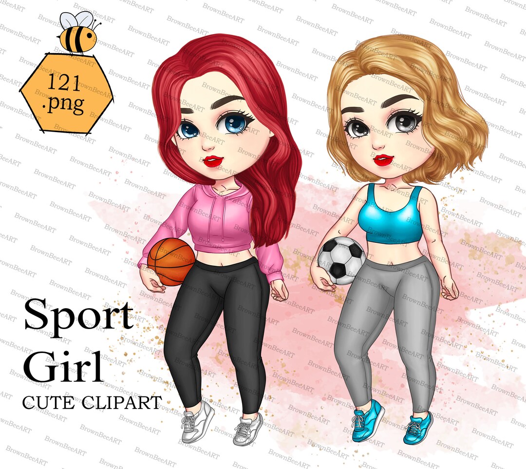 Sport Girl Clipart Bundle (digital Download) - Etsy