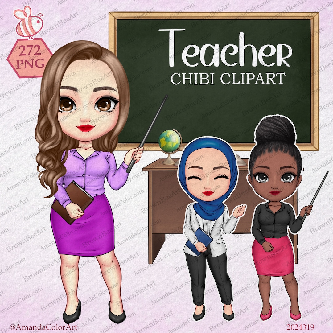 Cute Teacher Clipart, Educator Clipart, Lady Boss Clipart, Back to ...