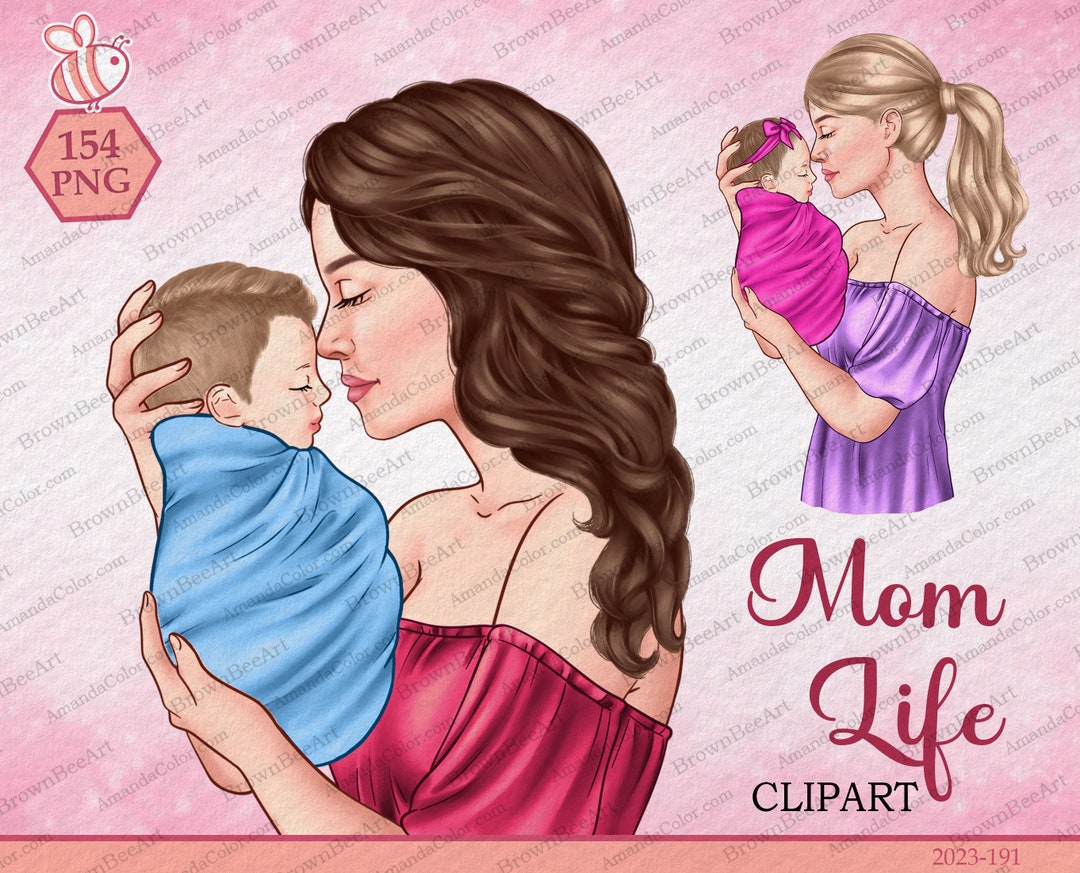 Mom Life Clipart, First Mom Clipart, Family Clipart, Mother's Day ...