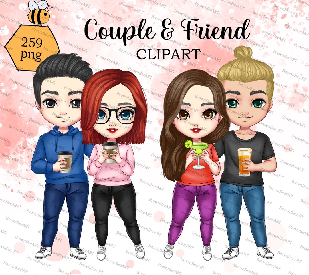 Custom Couple & Friends Clipart: DIY Design Elements (digital Download ...