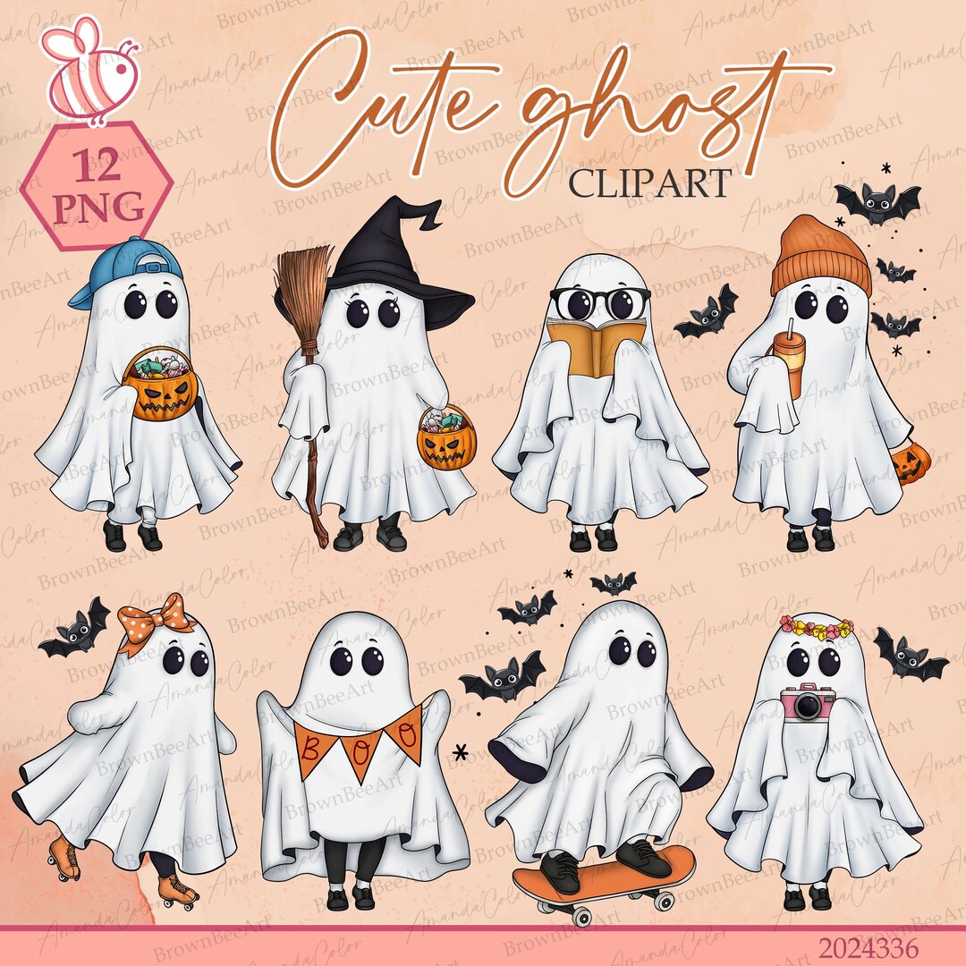 Chibi Ghost, Cute Ghost Clipart, Halloween Clipart, Ghost Png ...