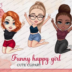 Happy Fun Girl , Cute Girl, Best Friend Clipart, Sister Clipart, Bestie ...